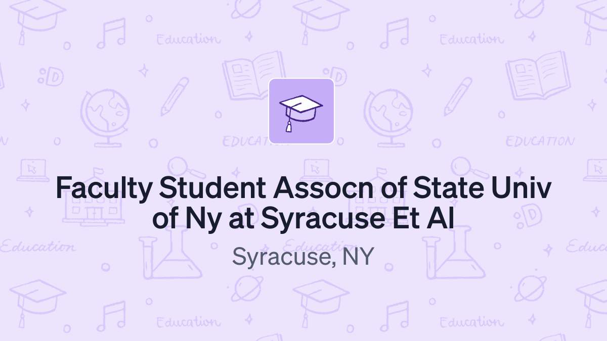 Donate to Faculty Student Assocn of State Univ of Ny at Syracuse Et Al ...