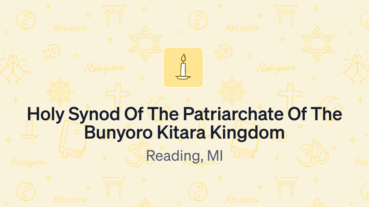 Donate to Holy Synod Of The Patriarchate Of The Bunyoro Kitara Kingdom ...